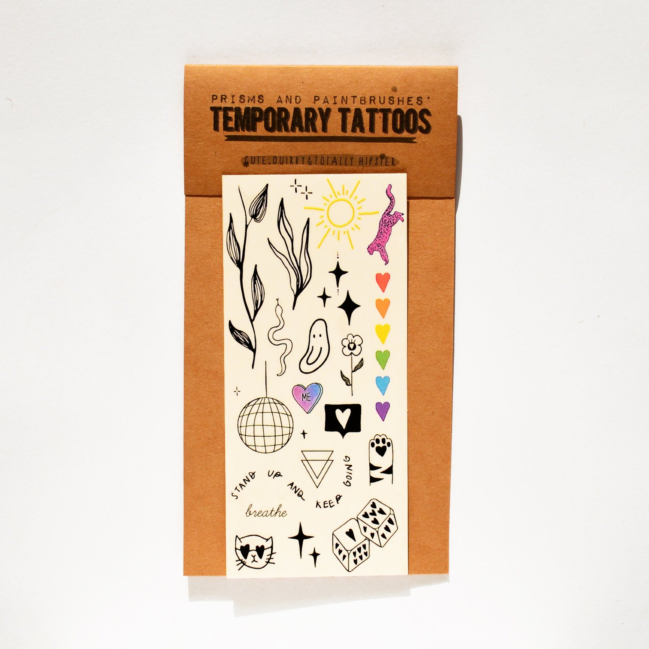 Breathe Temporary Tattoo Pack – Prisms and Paintbrushes